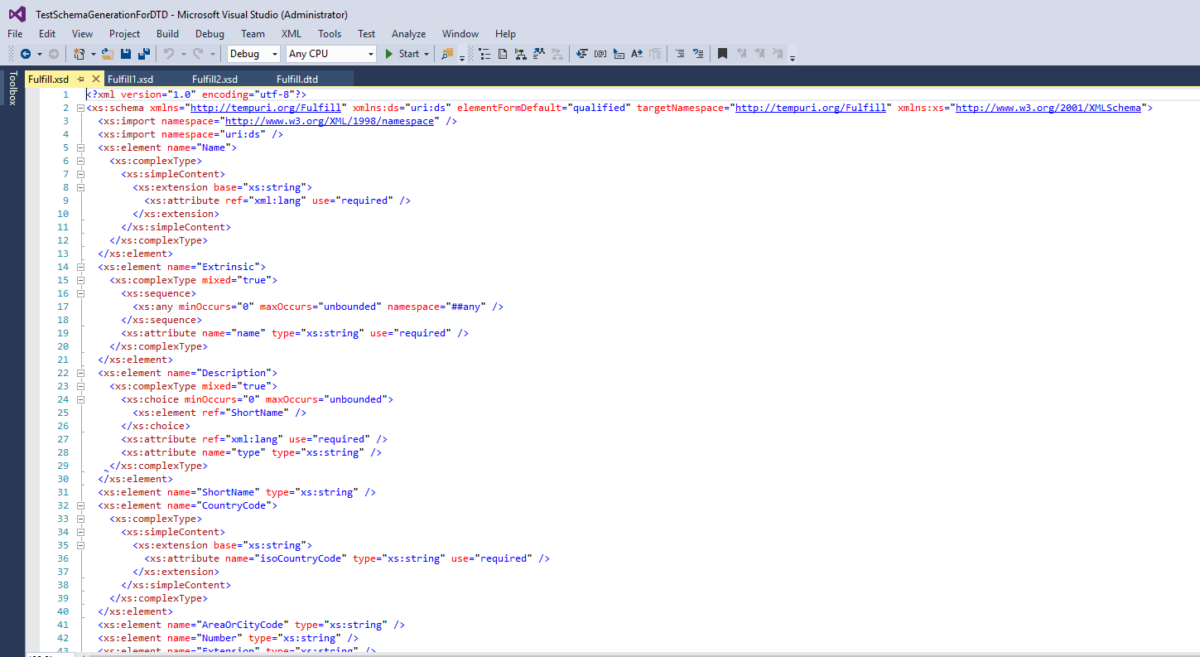 Convert DTD to XSD schemas – Connected Pawns